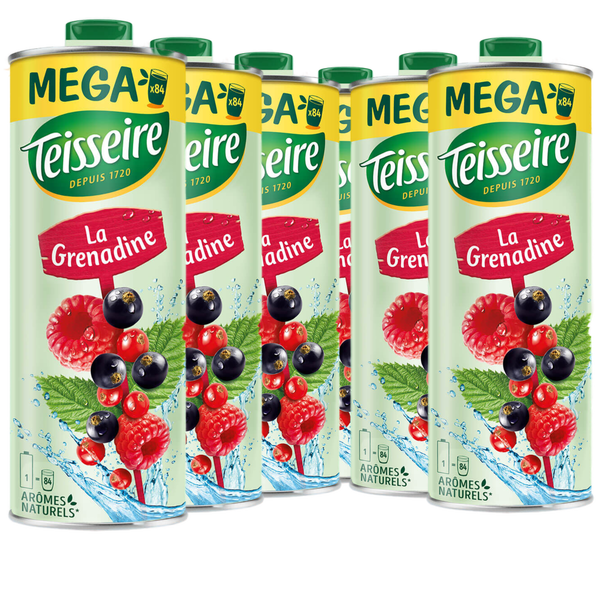 6 × Teisseire Sirup Mega Grenadine 1,3L versandkostenfrei bestellen